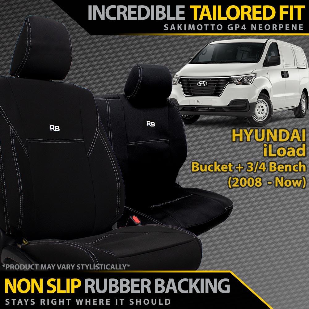 Hyundai iLoad - GP4 Neoprene Front Row Seat Covers - Bucket & 3/4 Benc ...