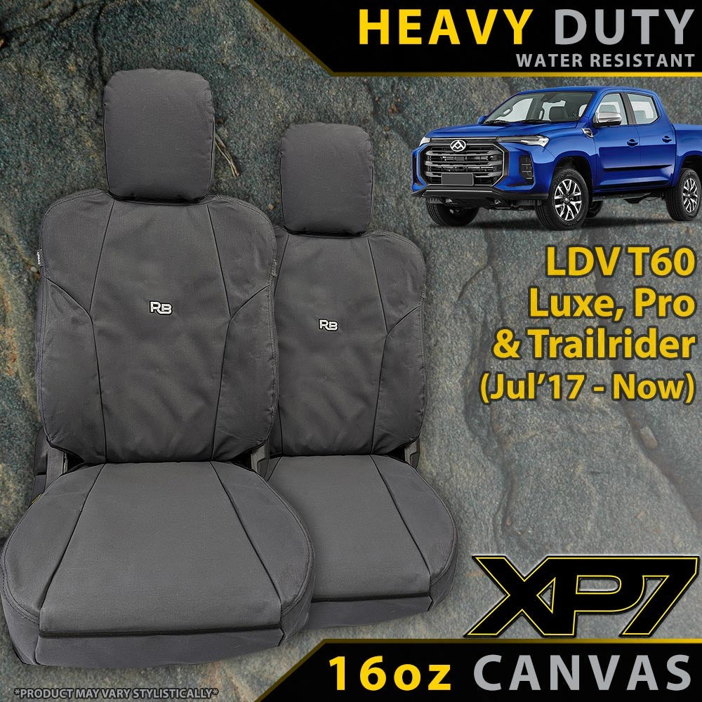 LDV T60 - XP7 Heavy-Duty Canvas 2x Front Row Seat Covers (Made to Orde ...