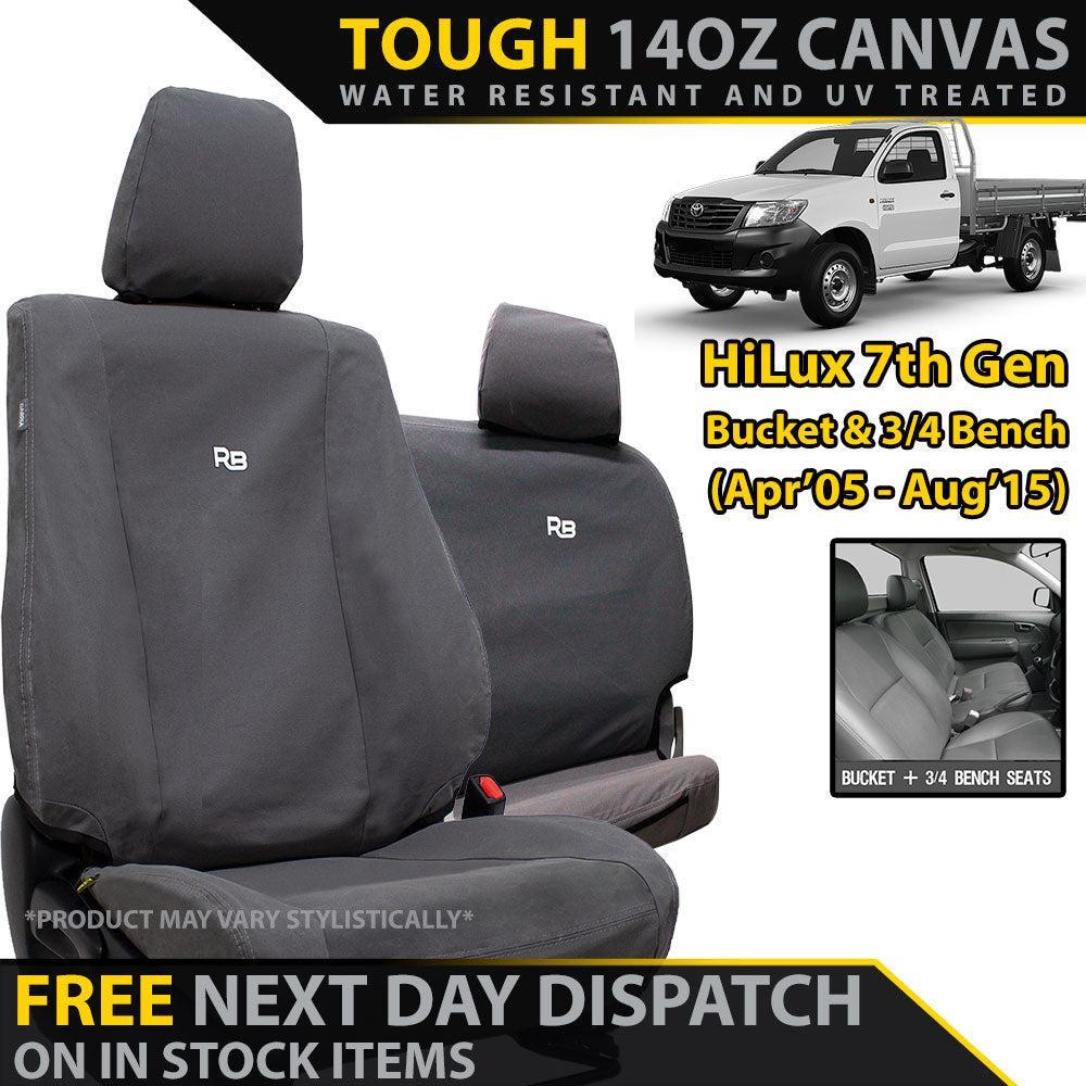 Toyota Hilux 7th Gen - Bucket + 3/4 Bench - XP6 Tough Canvas 2x Front ...
