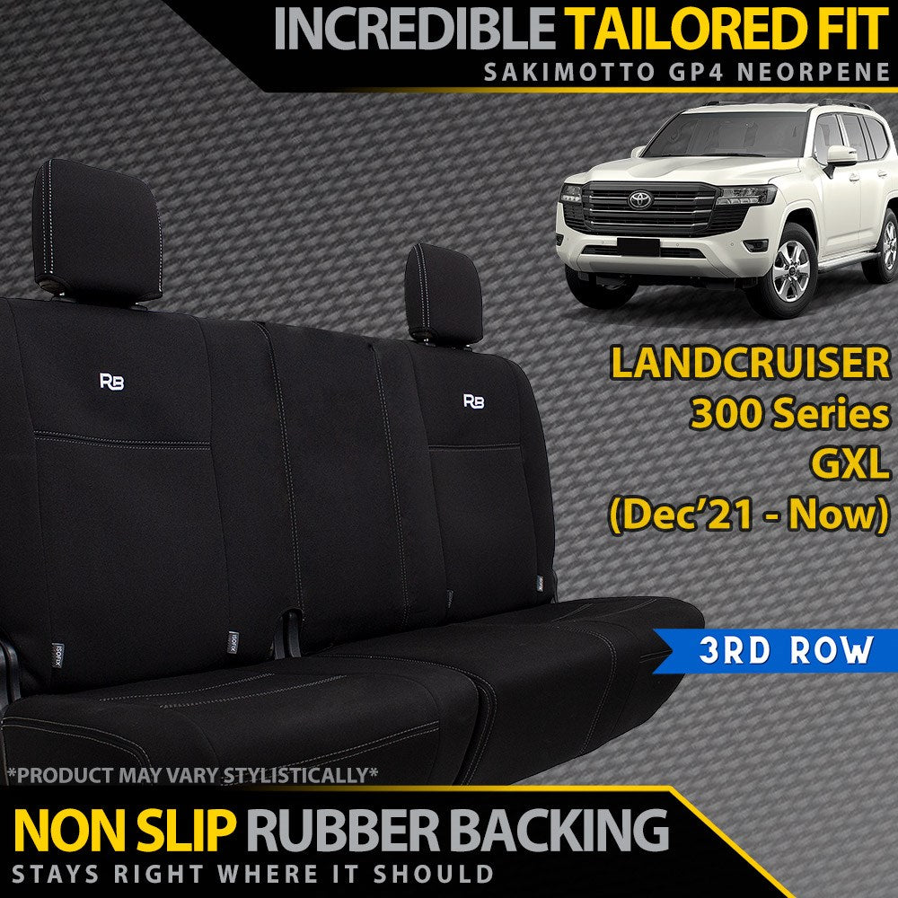 Toyota Landcruiser 300 Series GXL Neoprene 3rd Row Seat Covers (Made t ...