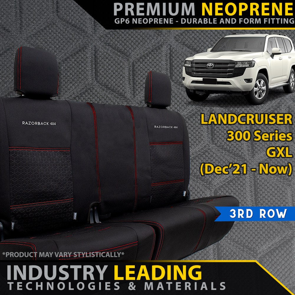 Toyota Landcruiser 300 Series GXL Premium Neoprene 3rd Row Seat Covers ...