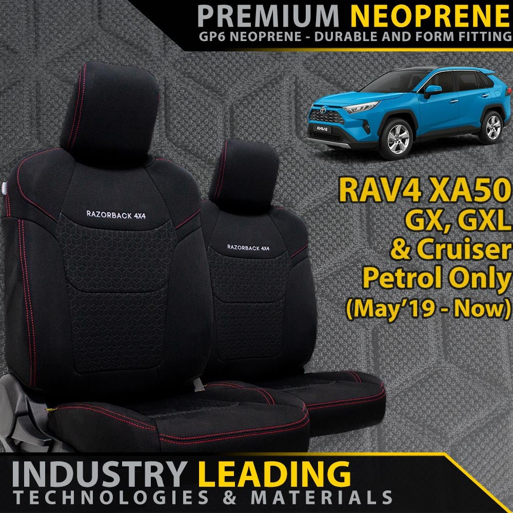Toyota RAV4 XA50 GX/GXL/Cruiser Petrol Premium Neoprene 2x Front Row S ...