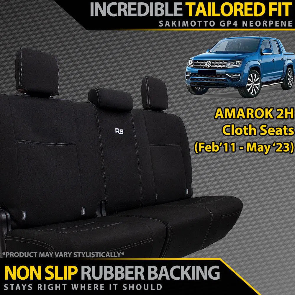 Volkswagen Amarok 2H (Cloth Seats) Neoprene Rear Row Seat Covers (Avai ...